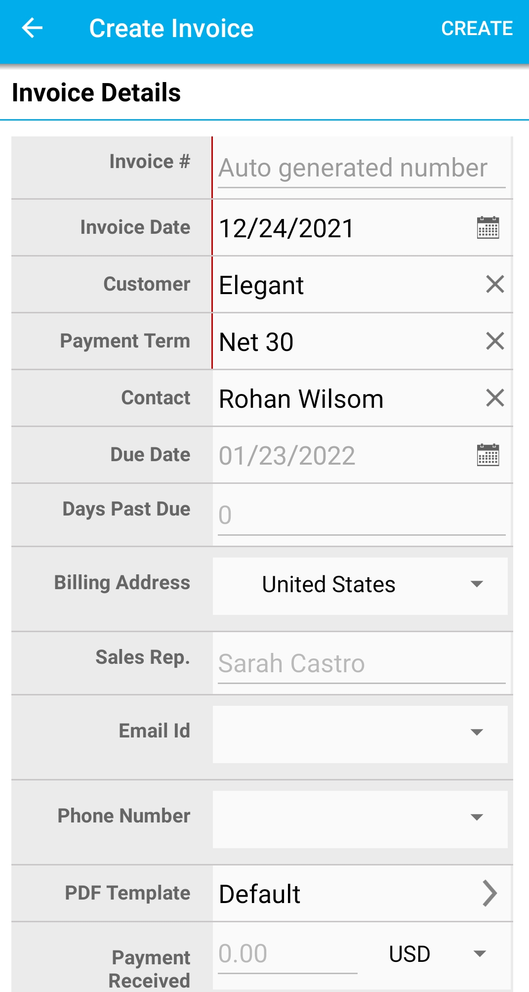 How to convert an estimate into an invoice in Apptivo's mobile app?