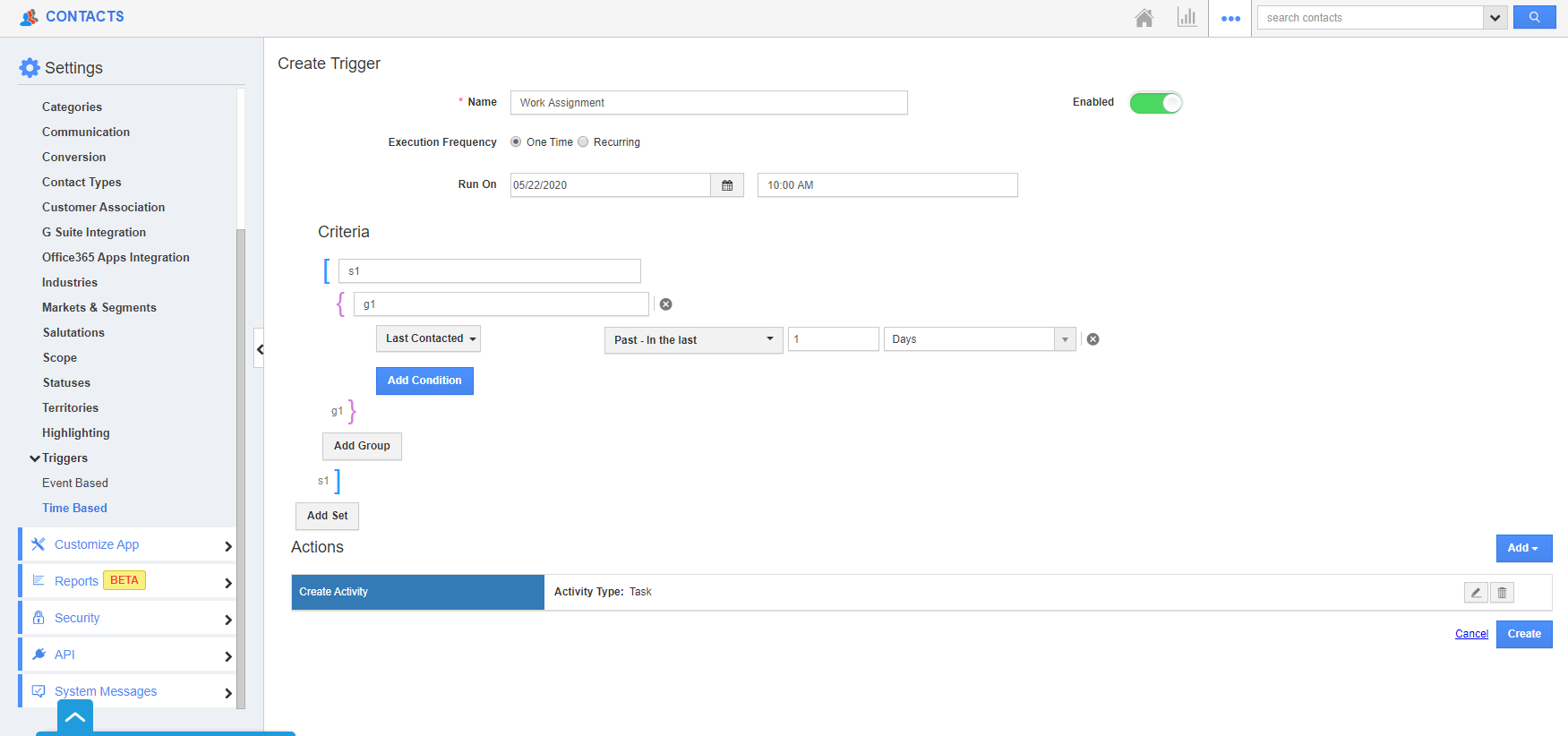 How do I create a task automatically at a specific time using Time ...
