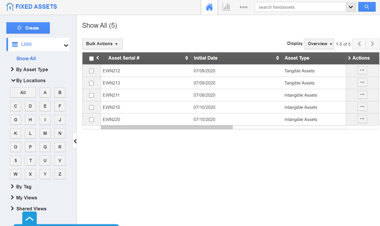 How do I view Fixed Assets by Location?