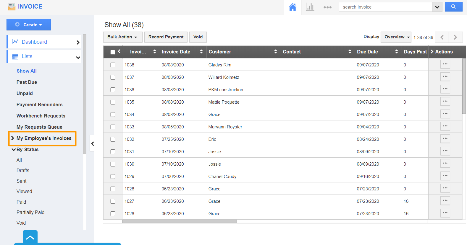 How to view my employee’s invoices in the Invoices App?