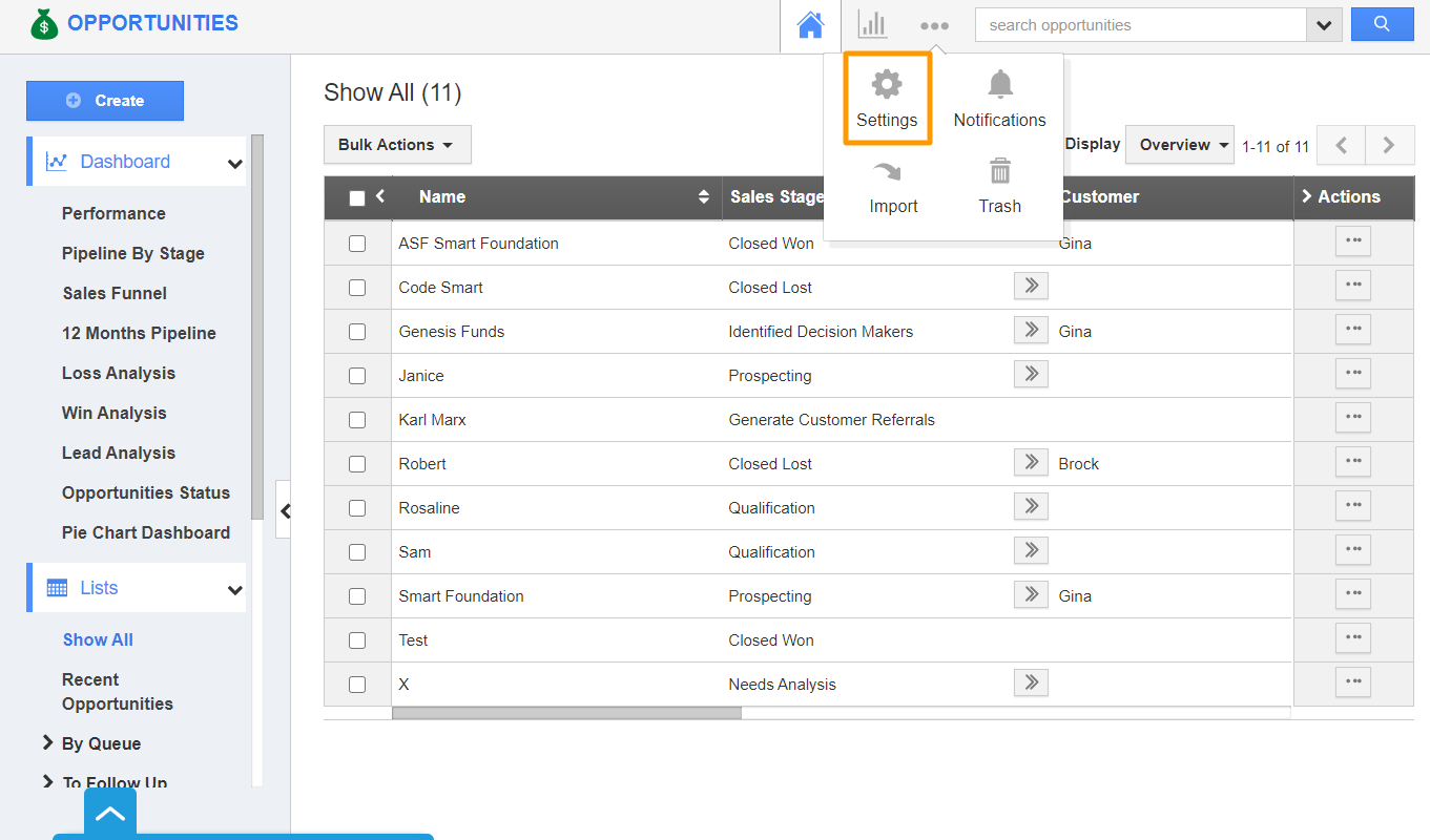 How do I enable the email sequence dashboard in the Opportunities App?