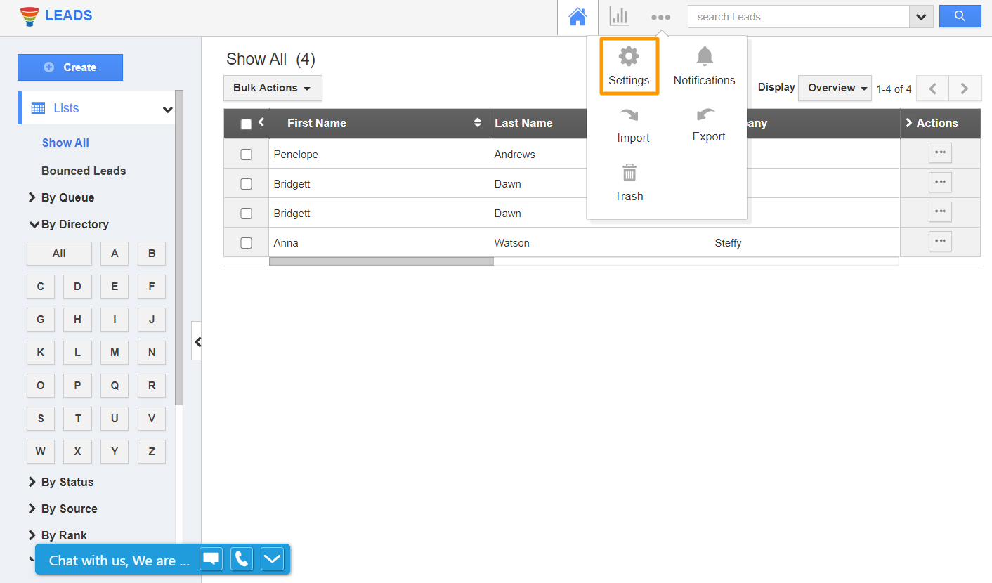 How to view the Relationships table in the Leads App?