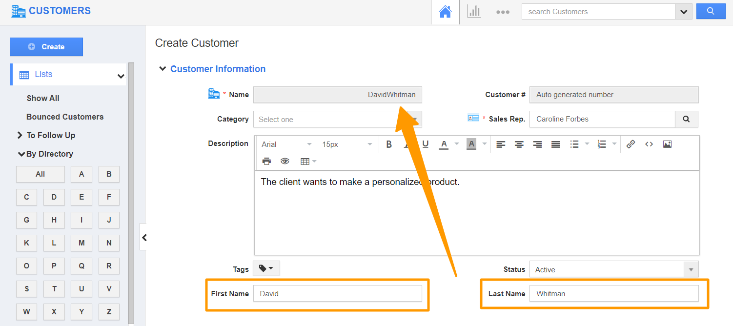 How To Auto Populate Customer Names Based On Custom Fields In The