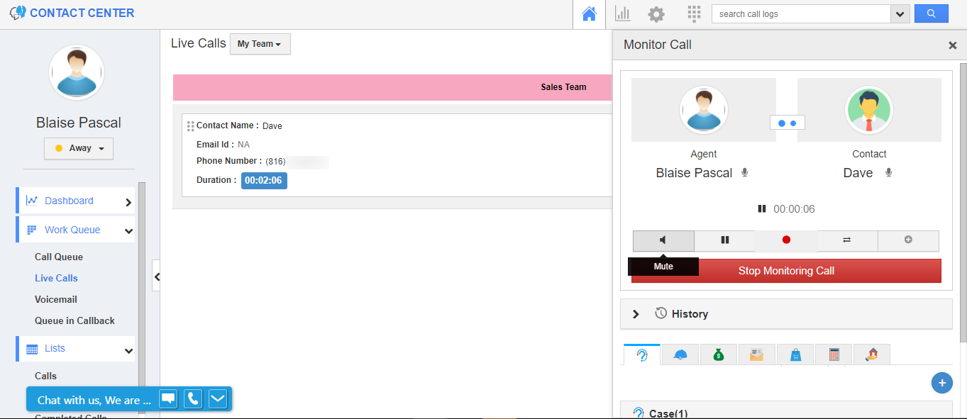 How are calls added to the Live Calls Queue in the Contact Center App?