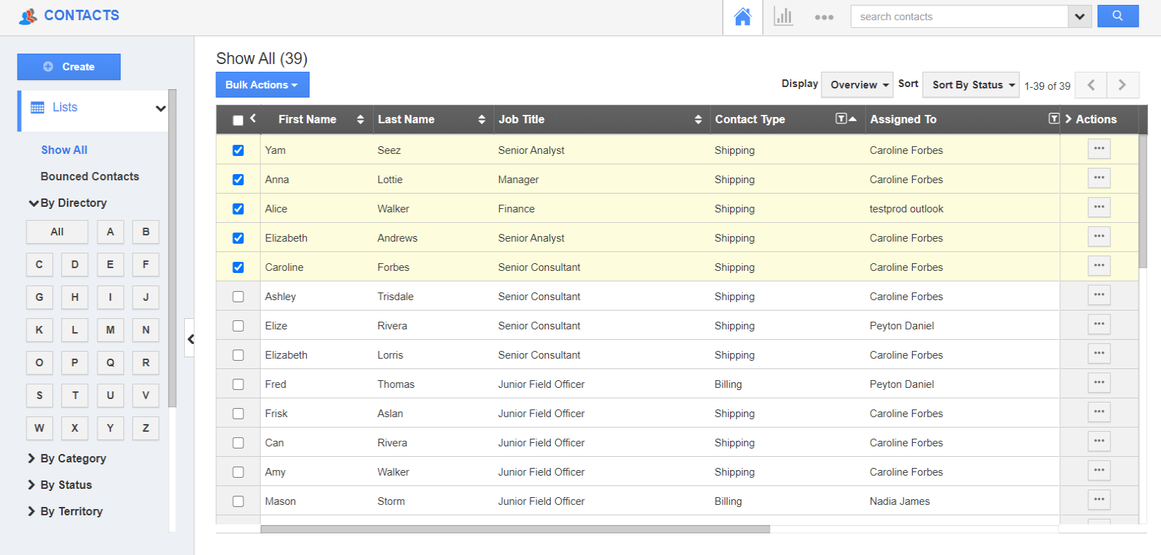 How can I Bulk Add Categories in the Contacts App?