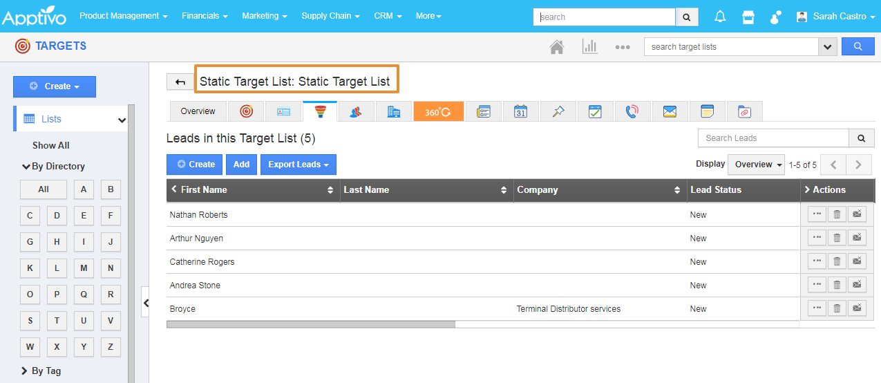 What is the difference between Static Target Lists and Dynamic Target Lists