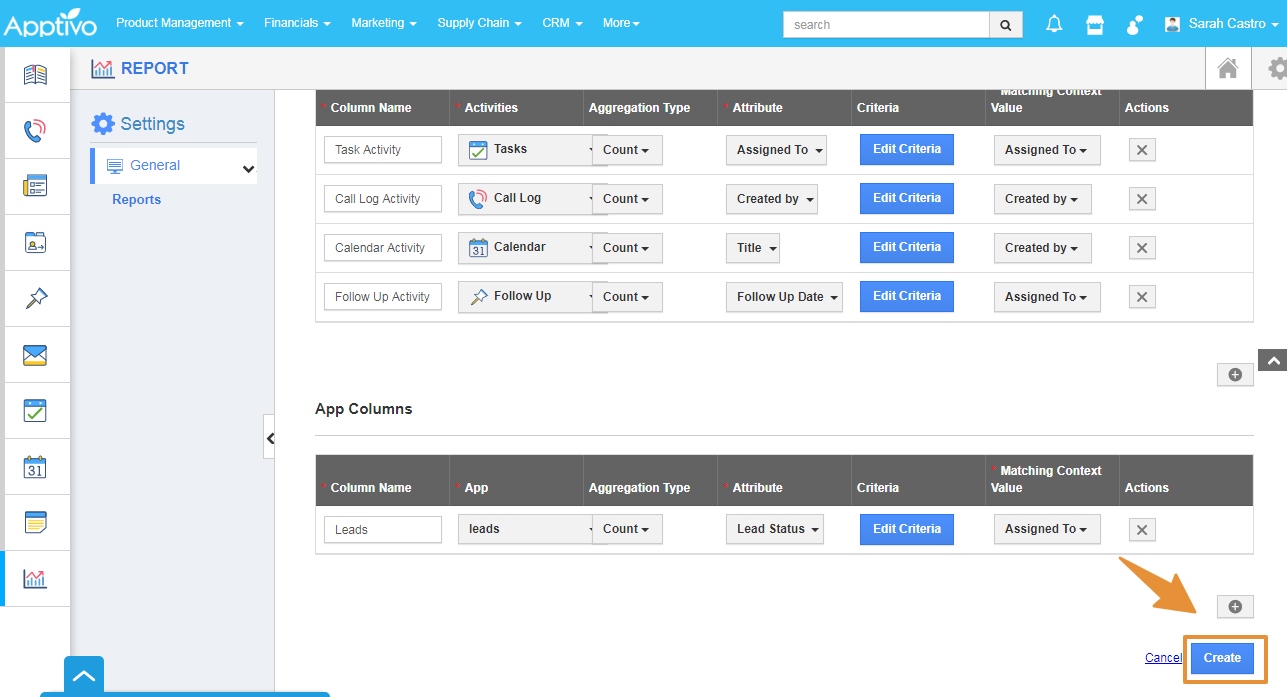 How to create a report on Leads App from the Home Page?