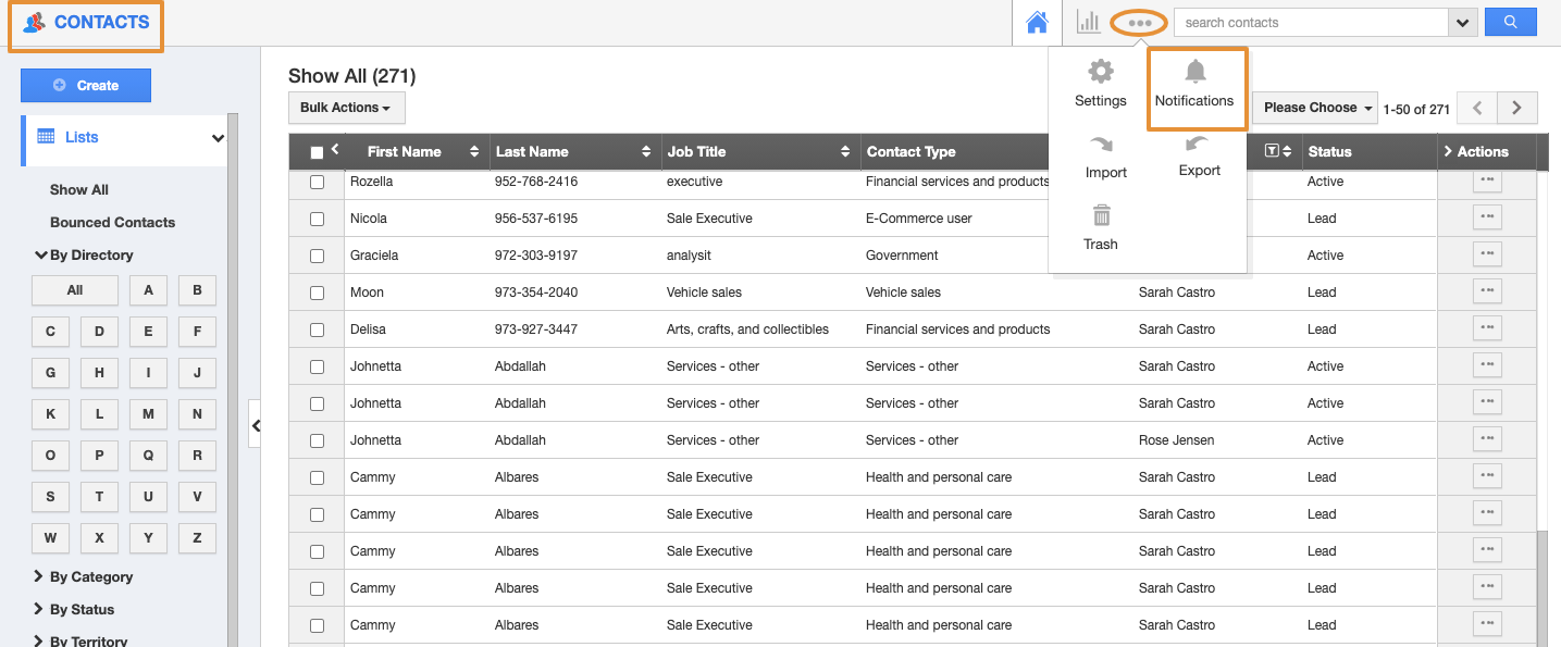 How do I get a notification when the note is added to the Contacts?
