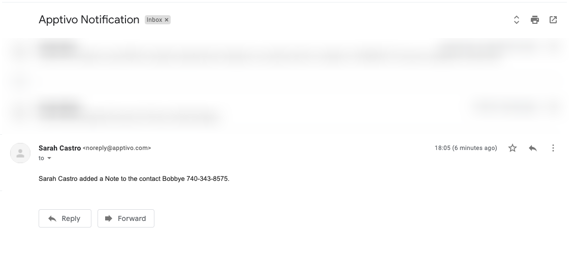 How do I get a notification when the note is added to the Contacts?