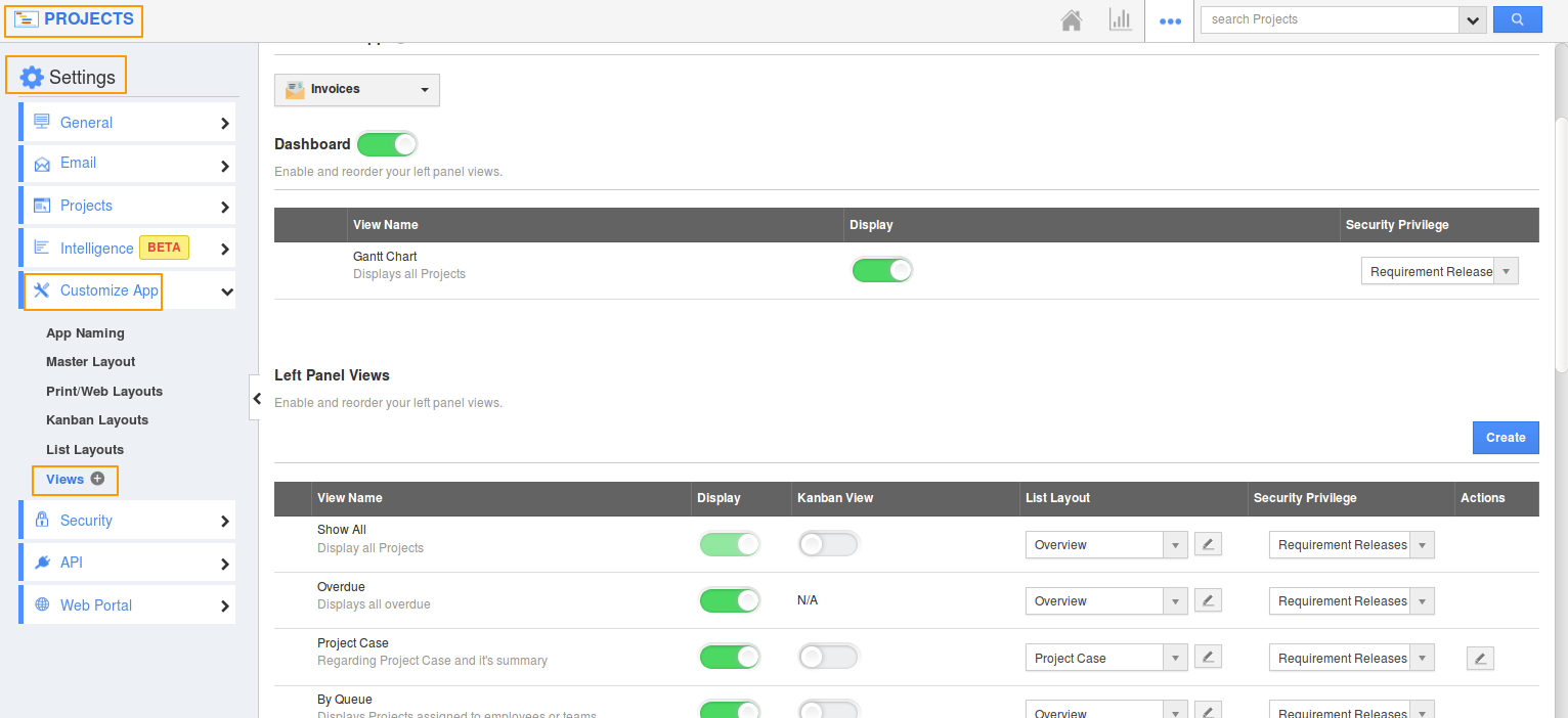 How to create dashboard for the Gantt charts?
