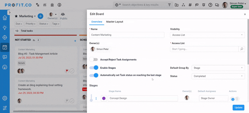 How to set visibility for each board apart from the Workspace in Task ...