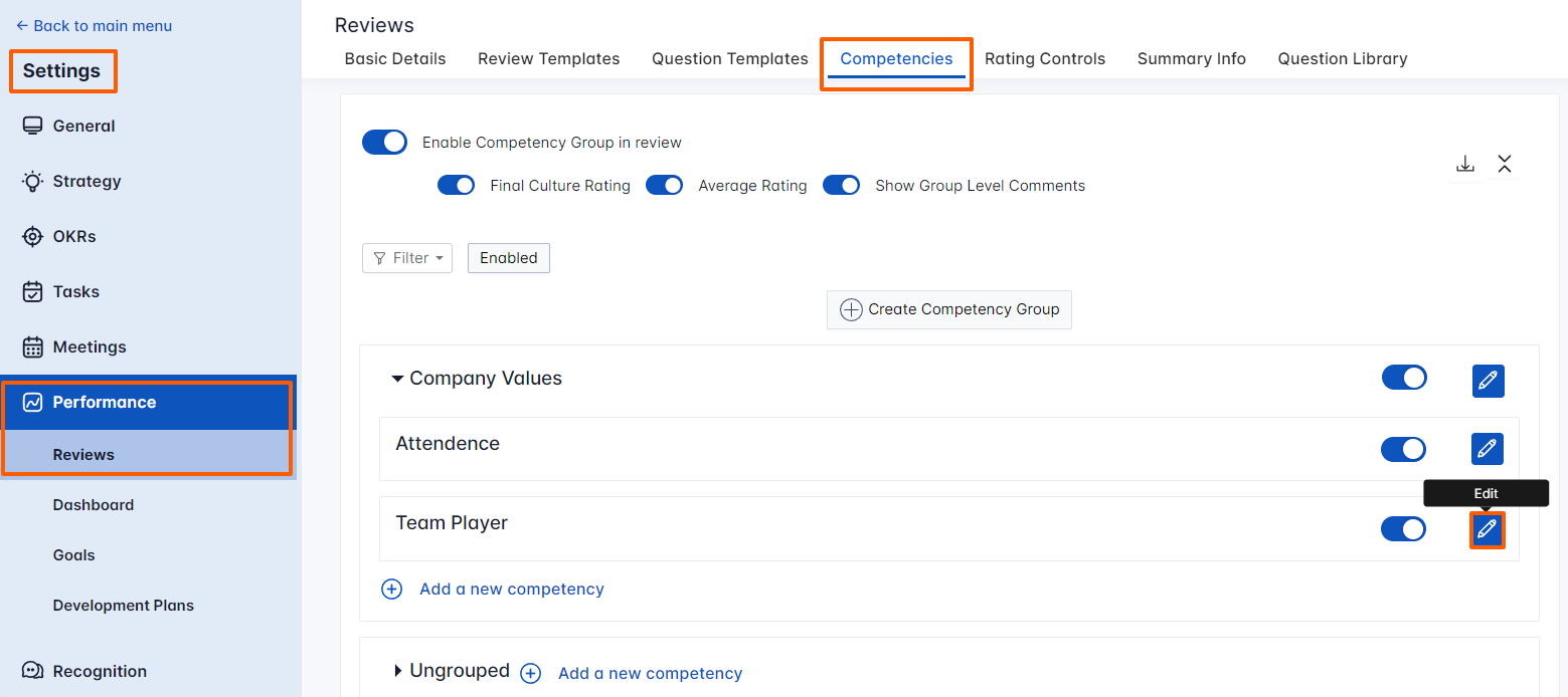 Adding competencies at the job title level