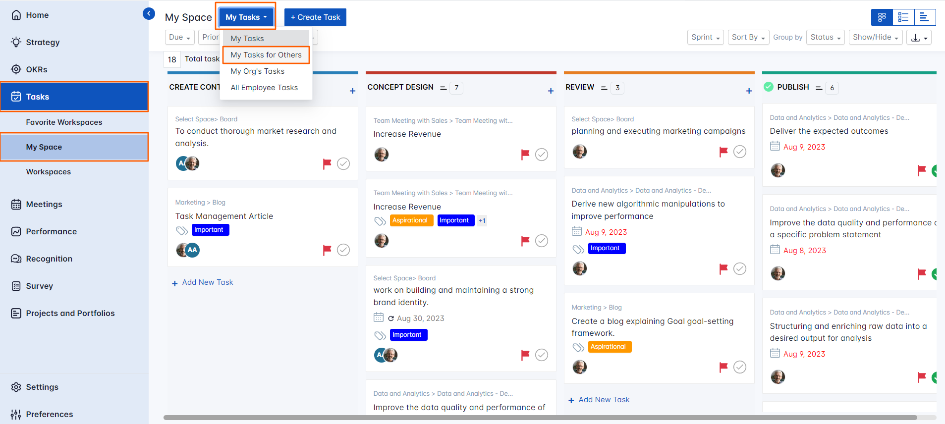 View task status you assigned to others | Q&A | Profit.co