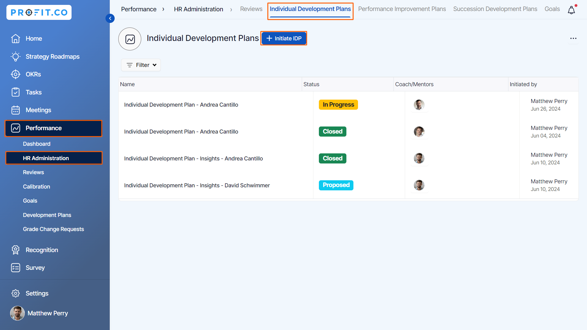 How to initiate a Individual Development Plan (IDP) in Profit.co? | Q&A ...