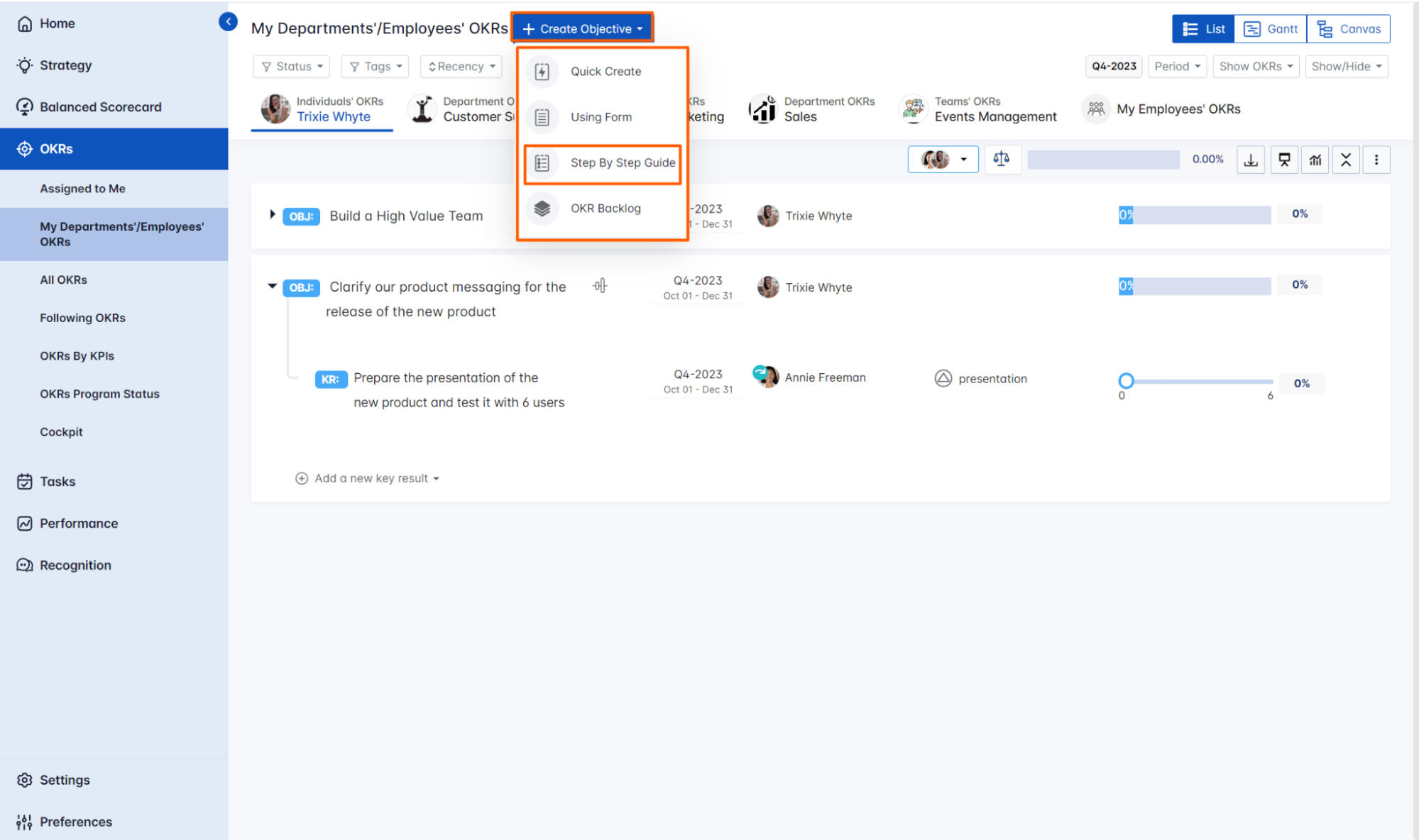 How to create an OKR using templates? |Q&A| Profit.co