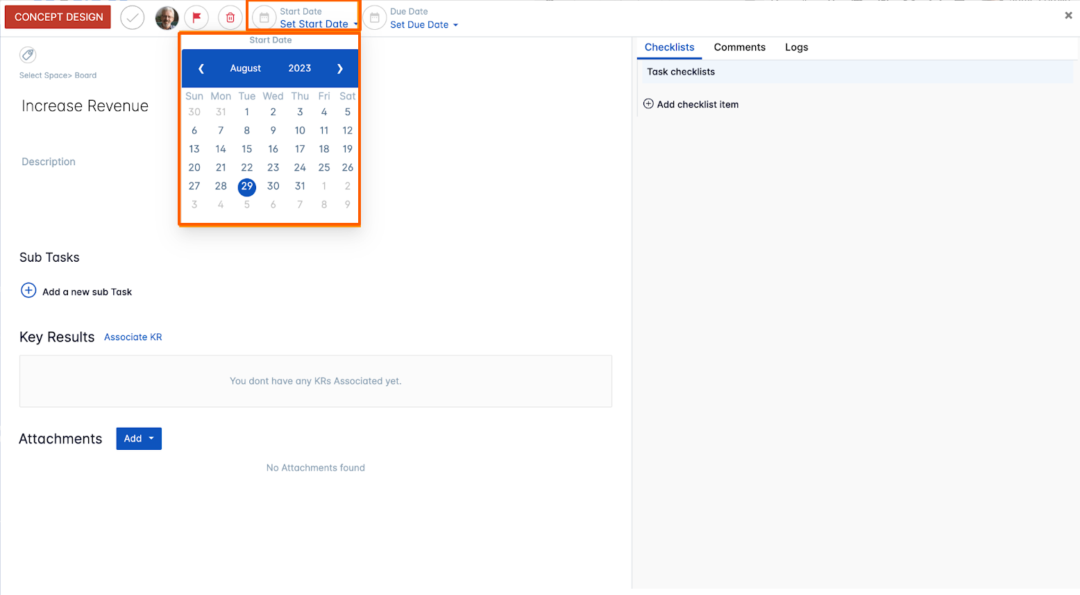 How to set a start date while creating Tasks in Task management?|Q&A ...