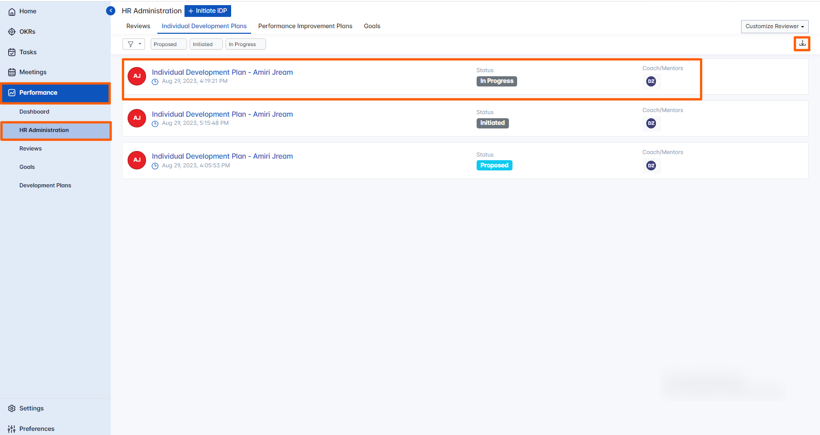 How to download reports for the Individual Development Plan?|Q&A|Profit.co