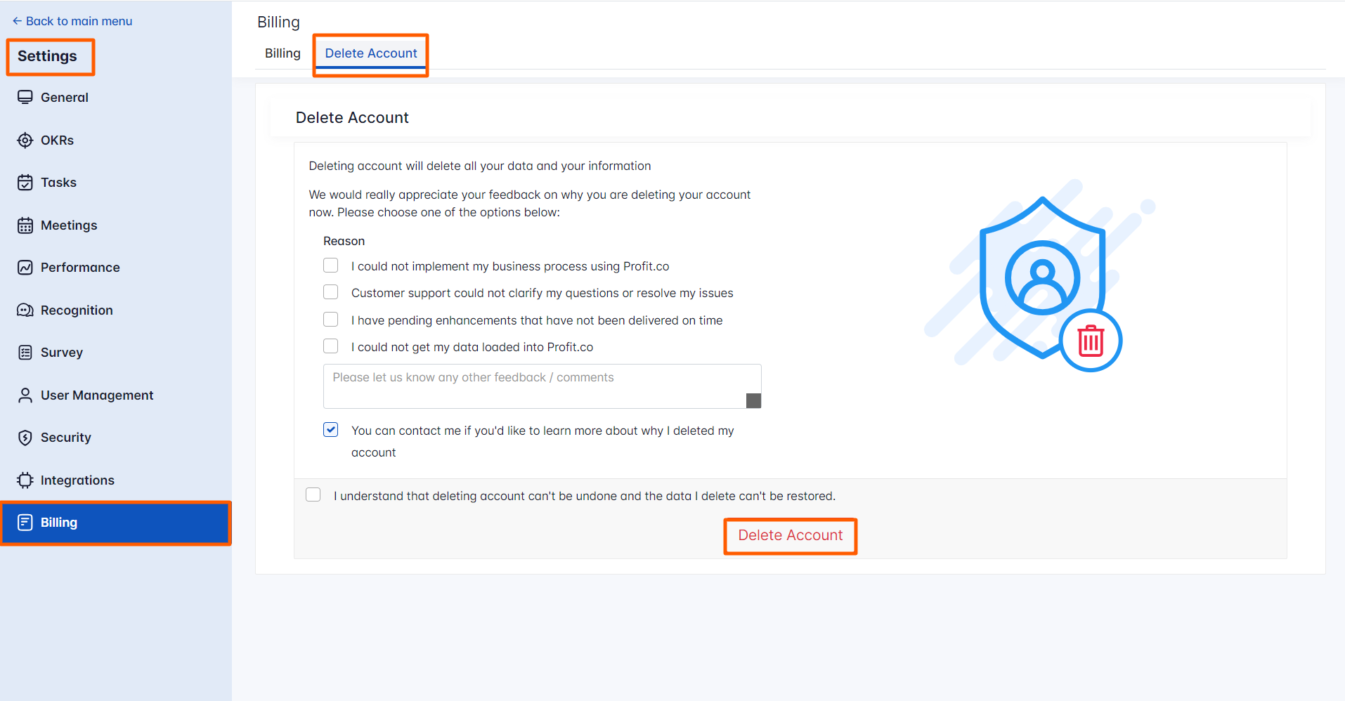 Delete Account & Stop notification |Q&A| Profit.co