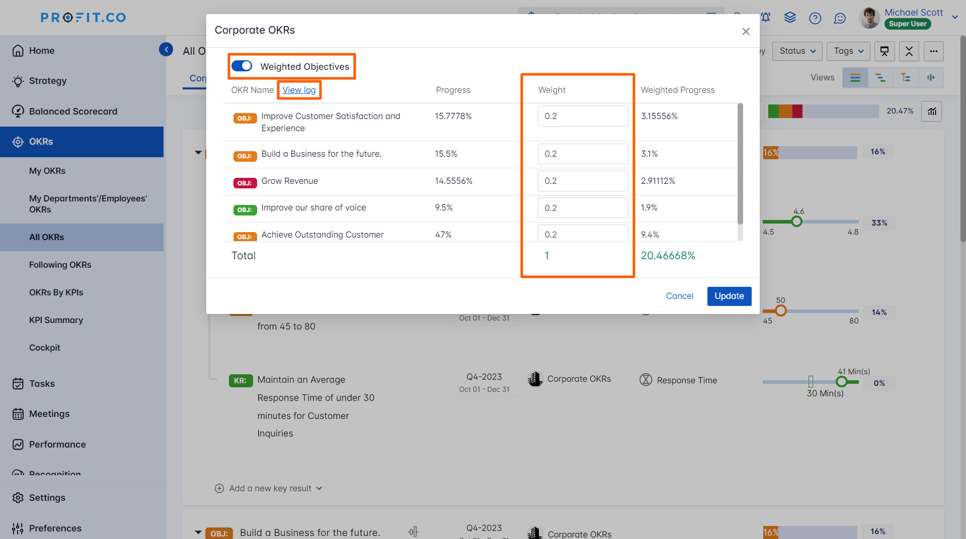 How to add weightage to Objective?|Q&A|Profit.co