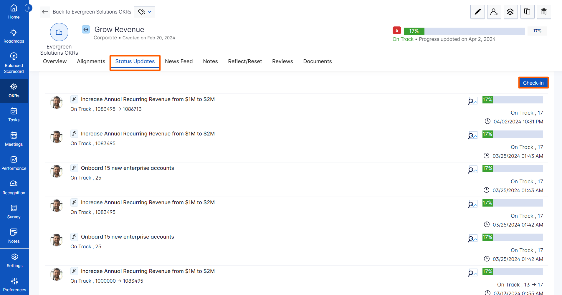 How to change the status of an Objective?|Q&A|Profit.co