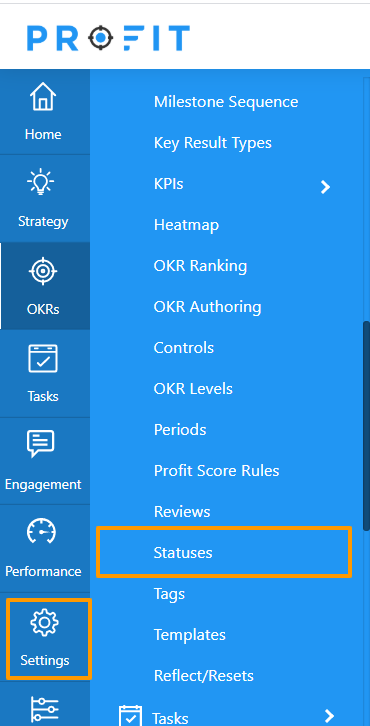 Color codes and OKR Status | Q&A | Profit.co