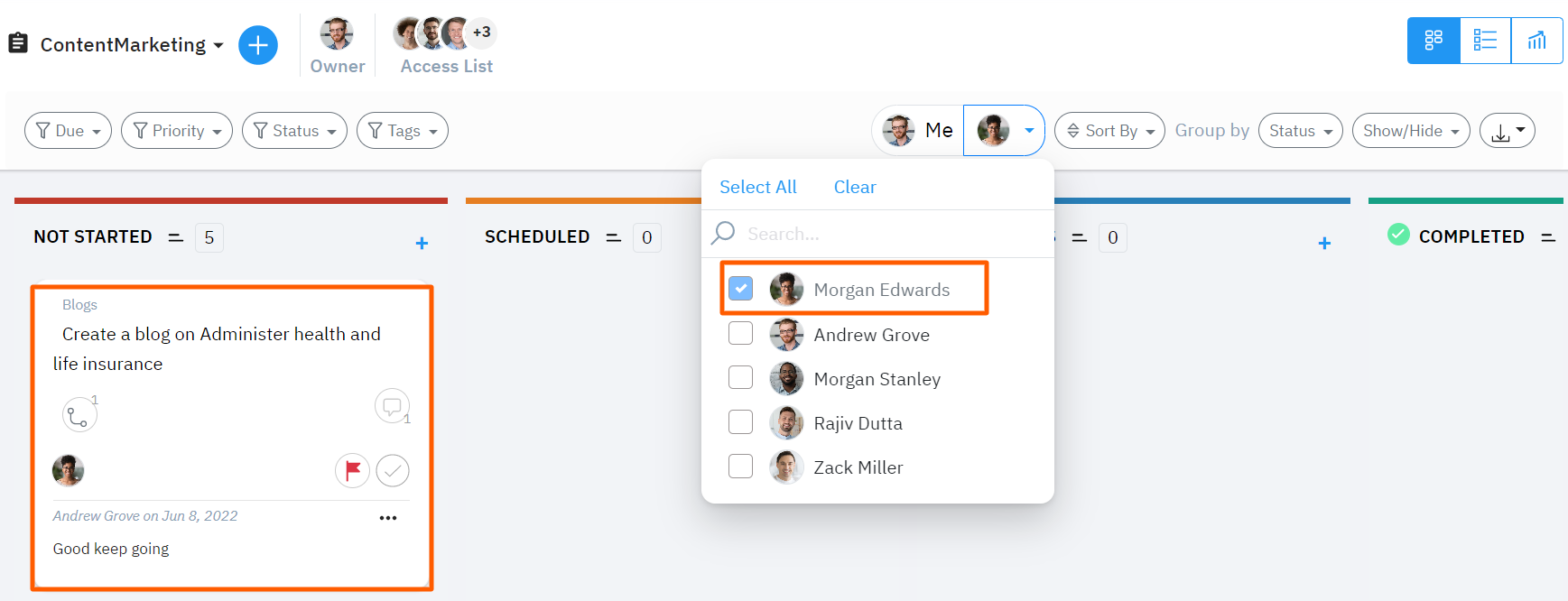 How to filter the Tasks that are assigned to me and others in Task ...