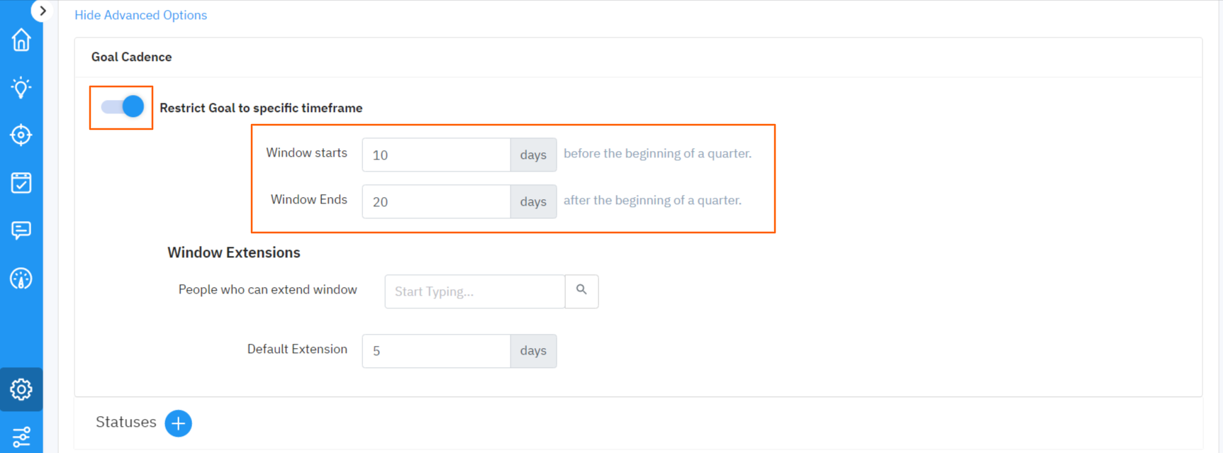 How To Restrict Users From Creating Goals Within A Specific Time Periodqanda