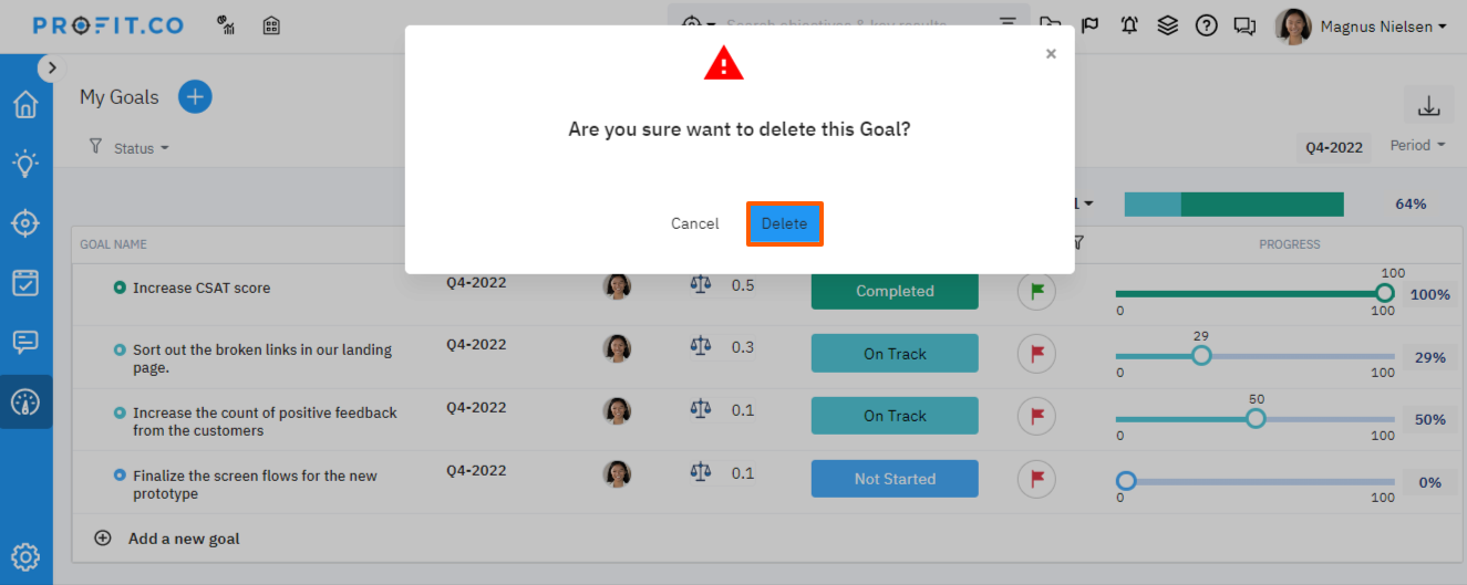 How to edit/delete past goals in Profit.co?|Q&A|Profit.co