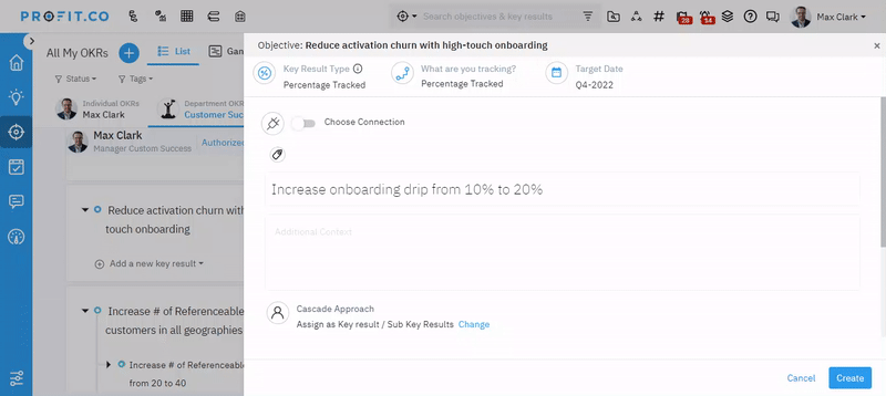 How to create a KPI from the key result creation page? |Q&A| Profit.co