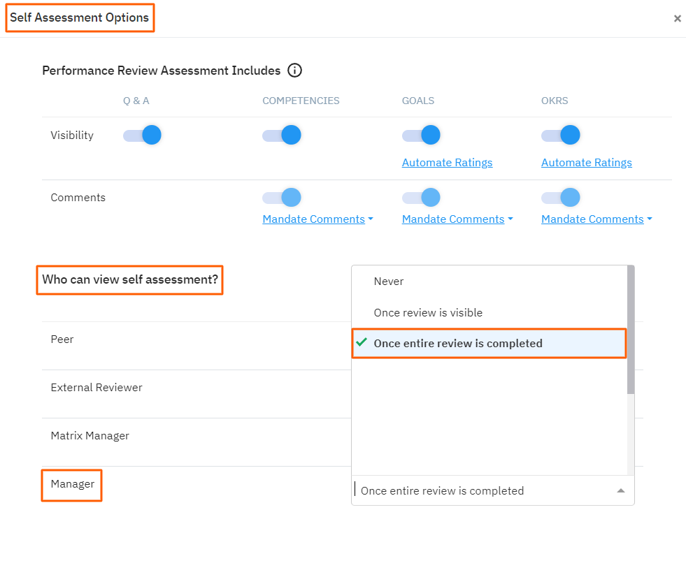 How to set visibility for self-assessment in performance reviews? |Q&A ...