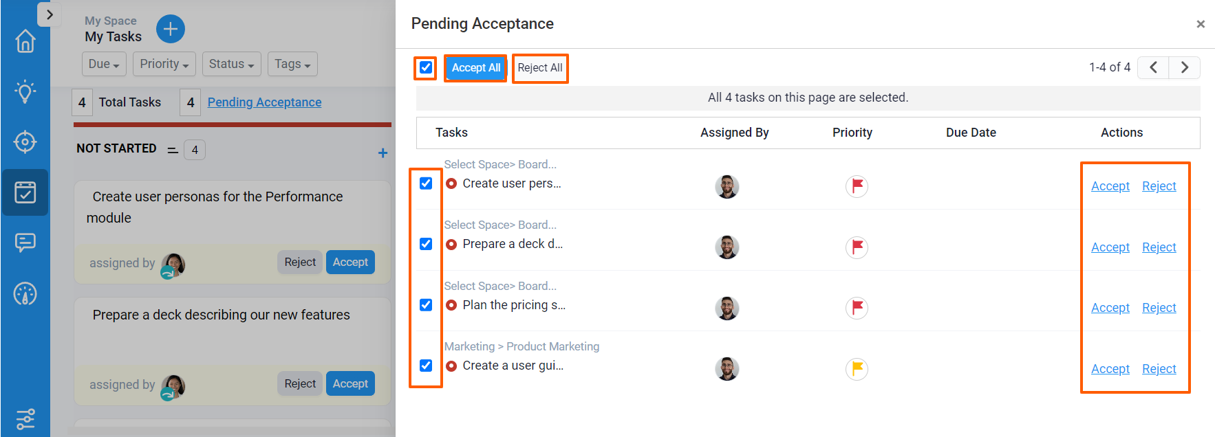 accept/reject tasks |Q&A| Profit.co