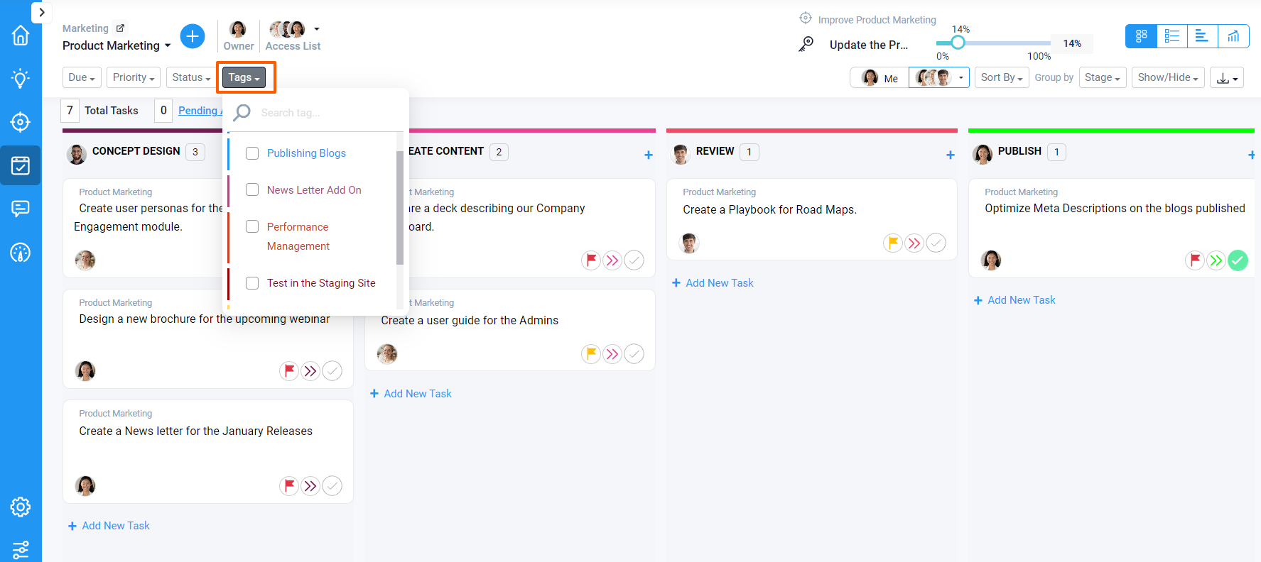 How to add and view the tasks using Tags? | Q& A | Profit.co