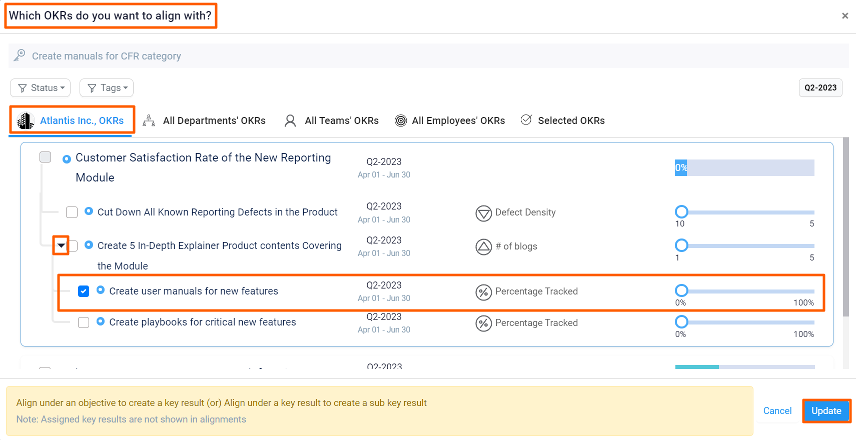 How to align a sub-key result with another sub-key result in Profit.co ...