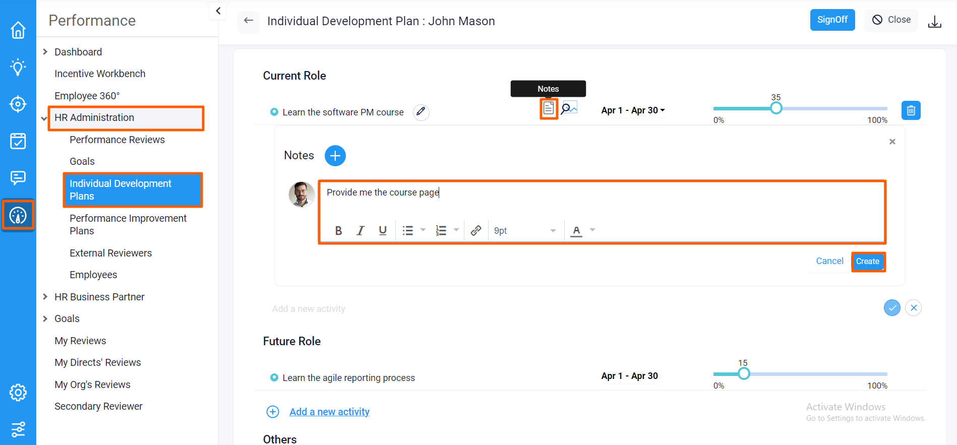 How can a HR or a Mentor add notes on IDP and PIP?|Q&A|Profit.co