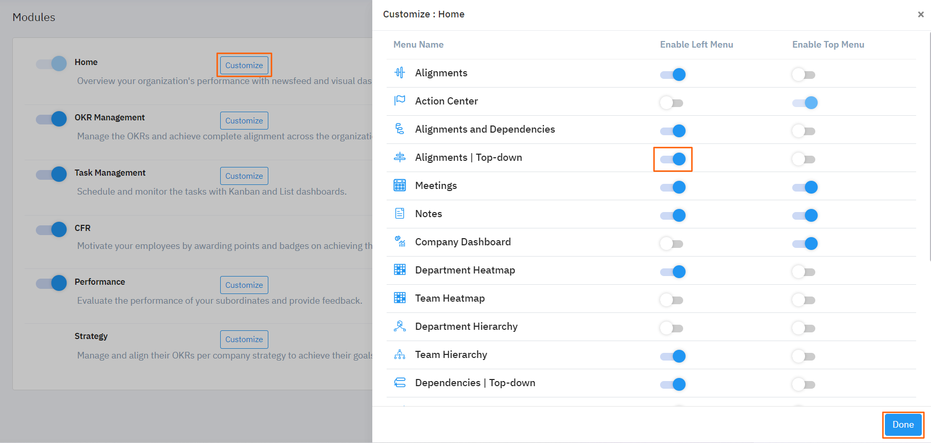 How do I view the OKRs that are aligned using Top-down alignment?|Q&A ...