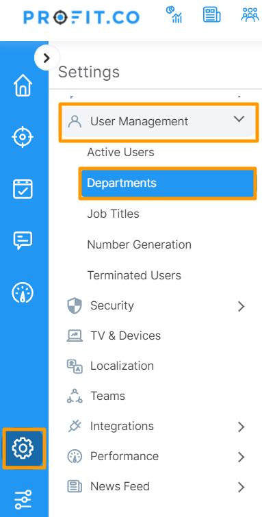 Setup departments and department heads | Profit.co