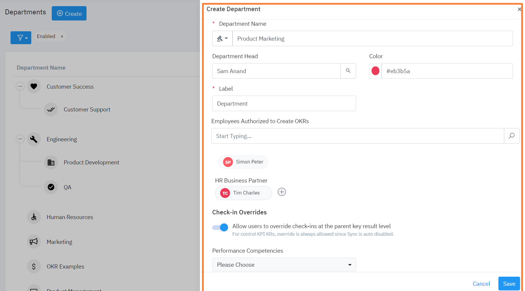 Setup departments and department heads | Profit.co