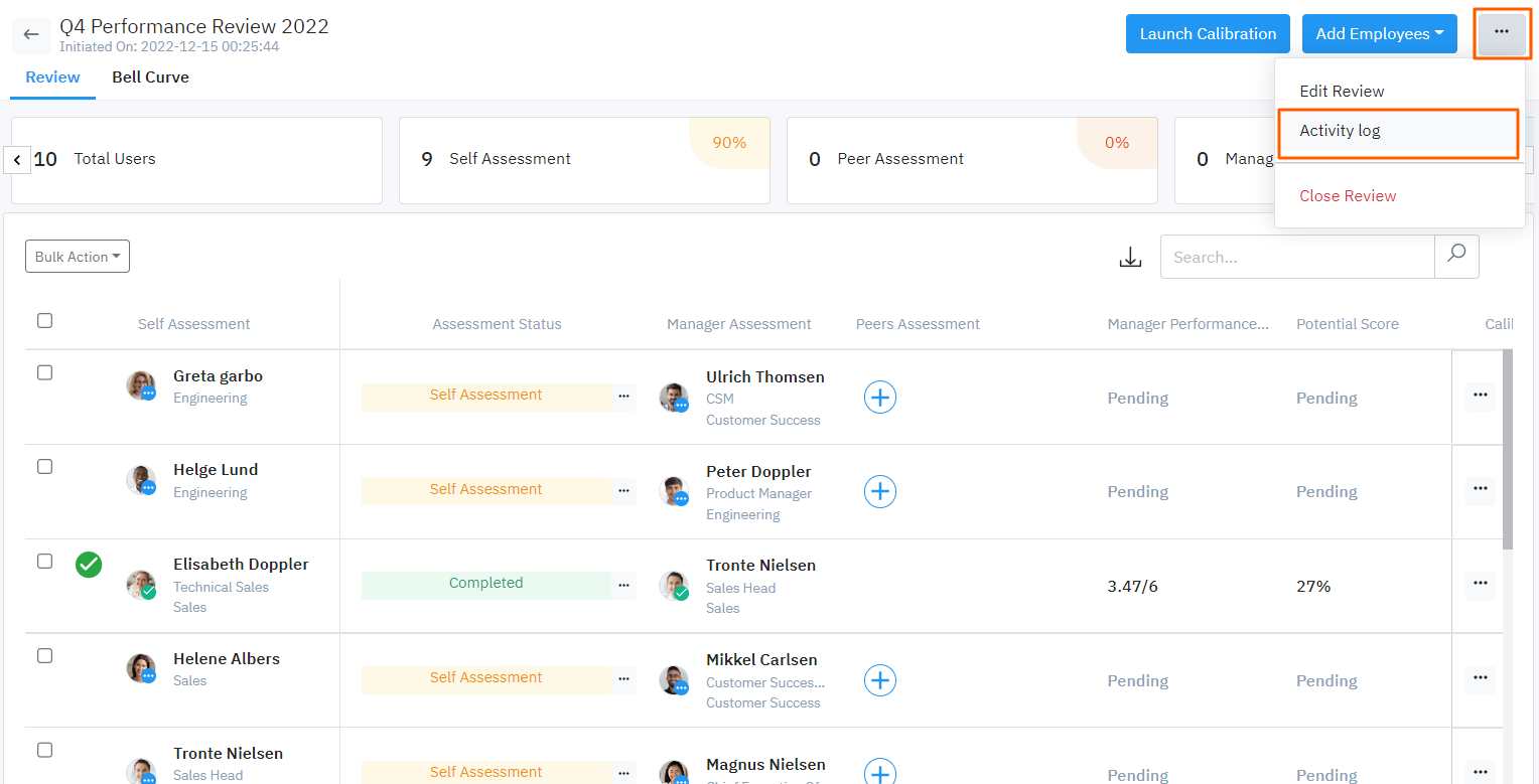 How to view the activity log of employees in performance reviews? |Q&A ...