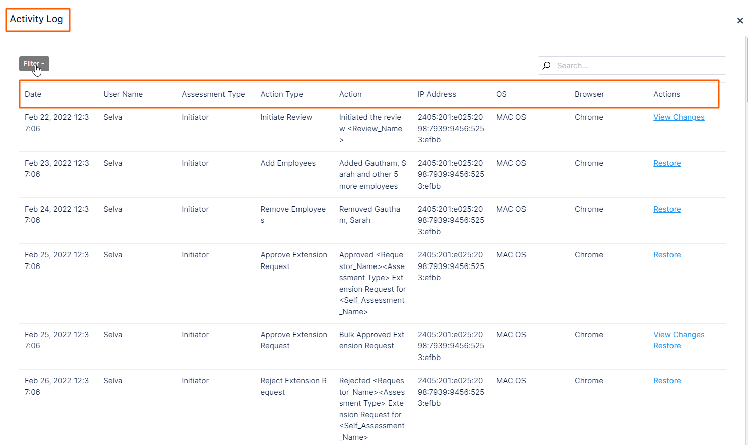 How to view the activity log of employees in performance reviews? |Q&A| Profit.co