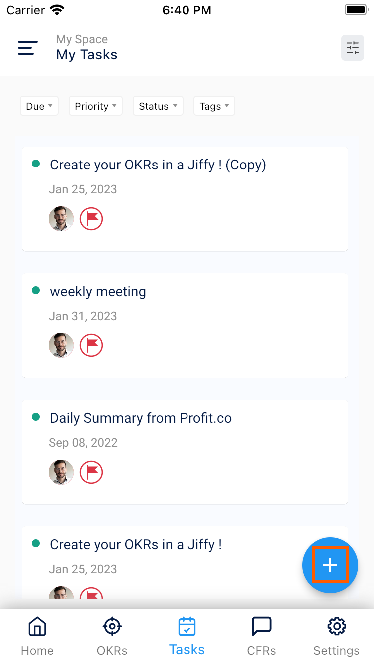 How to create tasks through Mobile Applications? |Q&A| Profit.co