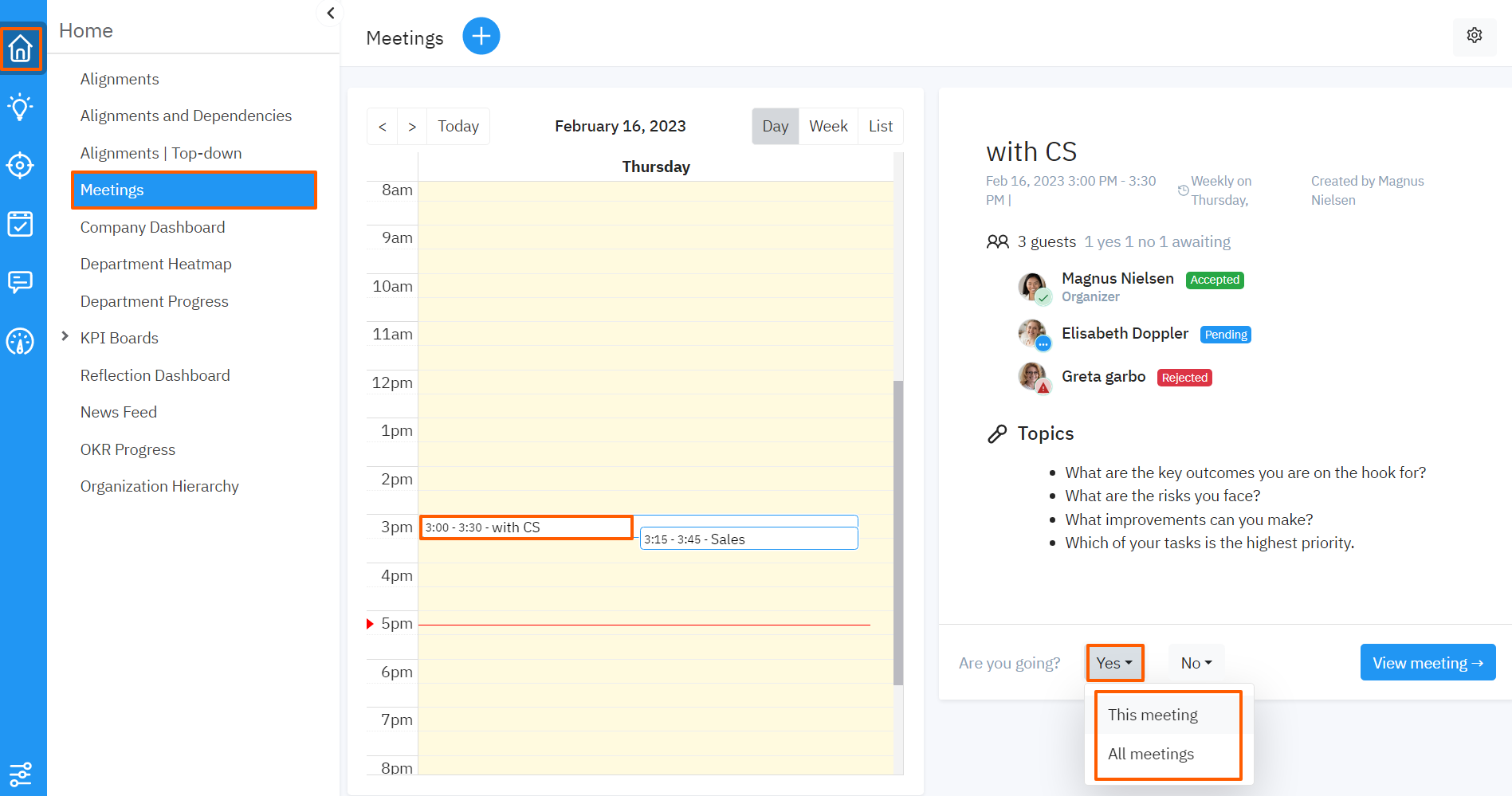 How to accept/reject recurring meetings? |Q&A| profit.co