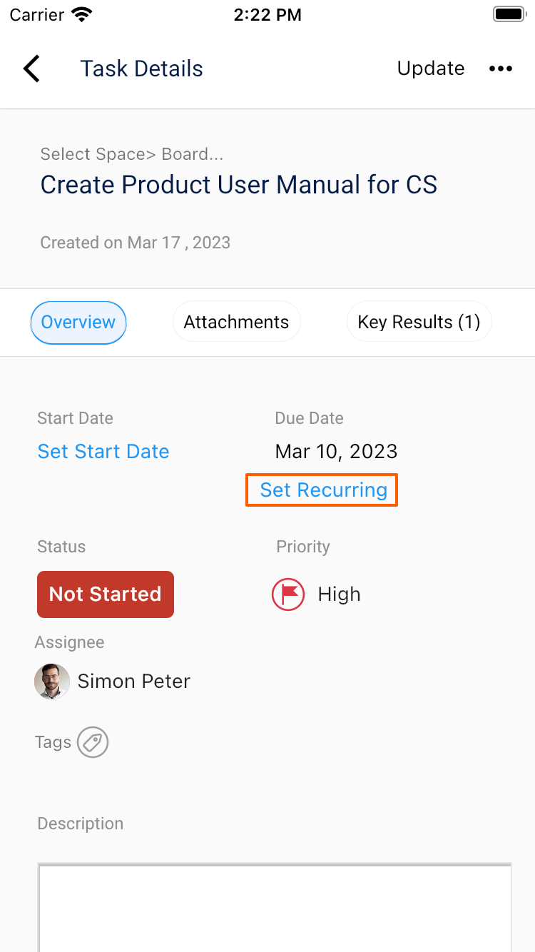 How to set recurring tasks through mobile application? |Q&A| Profit.co
