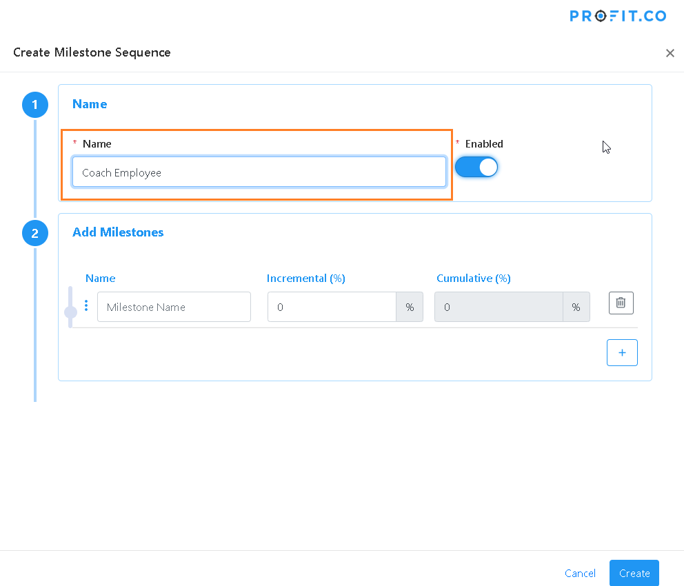 How to set-up a new milestone sequence | Profit.co
